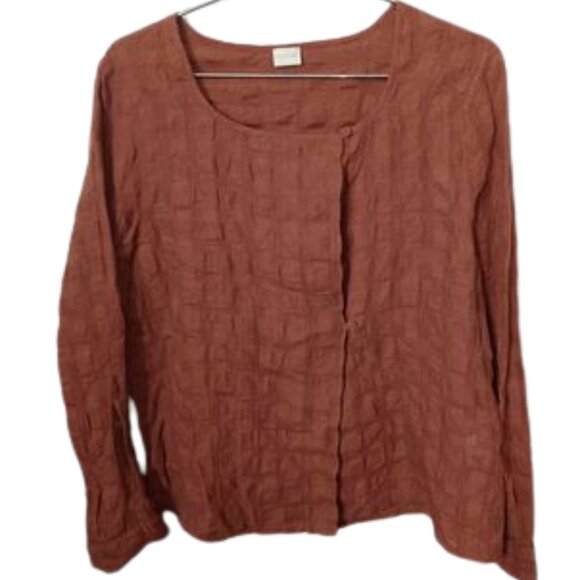 Poetry | Tops | Poetry Linen Blend Textured Boho Blouse Size | Poshmark